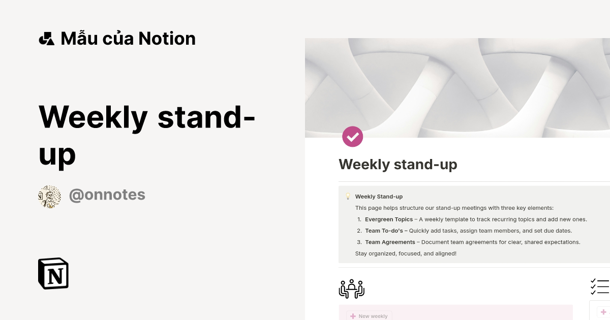 Mẫu Weekly stand-up | Thị trường Notion