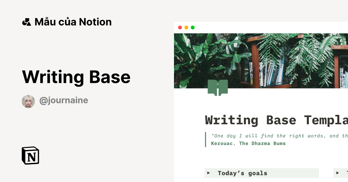 Mẫu Writing Base | Thị trường Notion