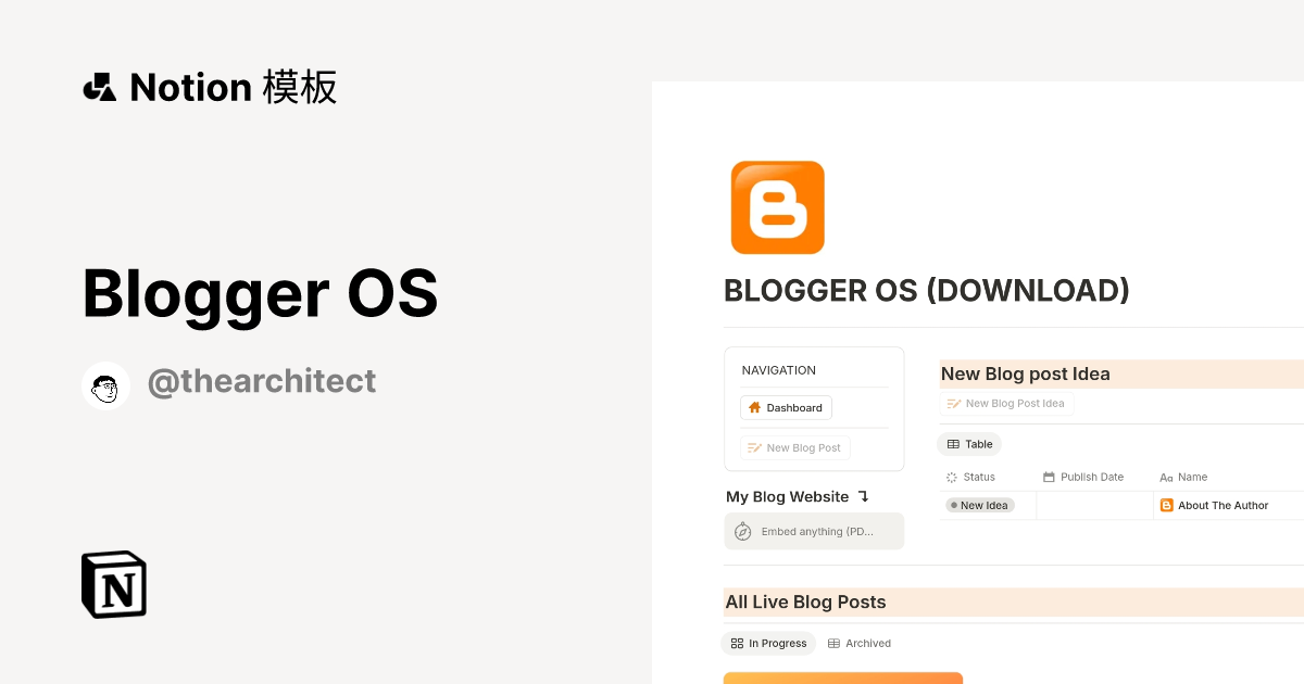 Blogger OS 模板 | Notion 市集
