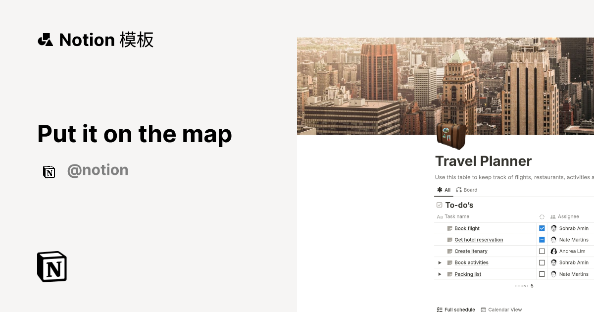 Put it on the map | Notion 模板市集