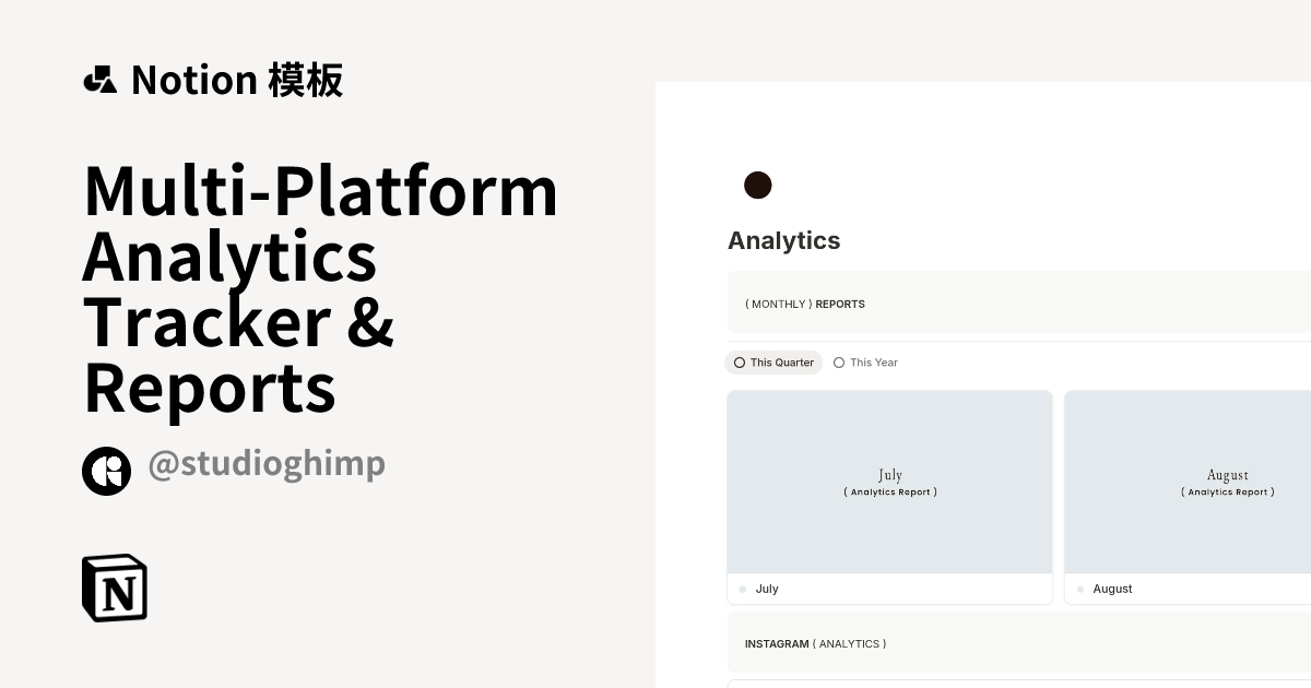 Multi-Platform Analytics Tracker & Reports 模板 | Notion 市集