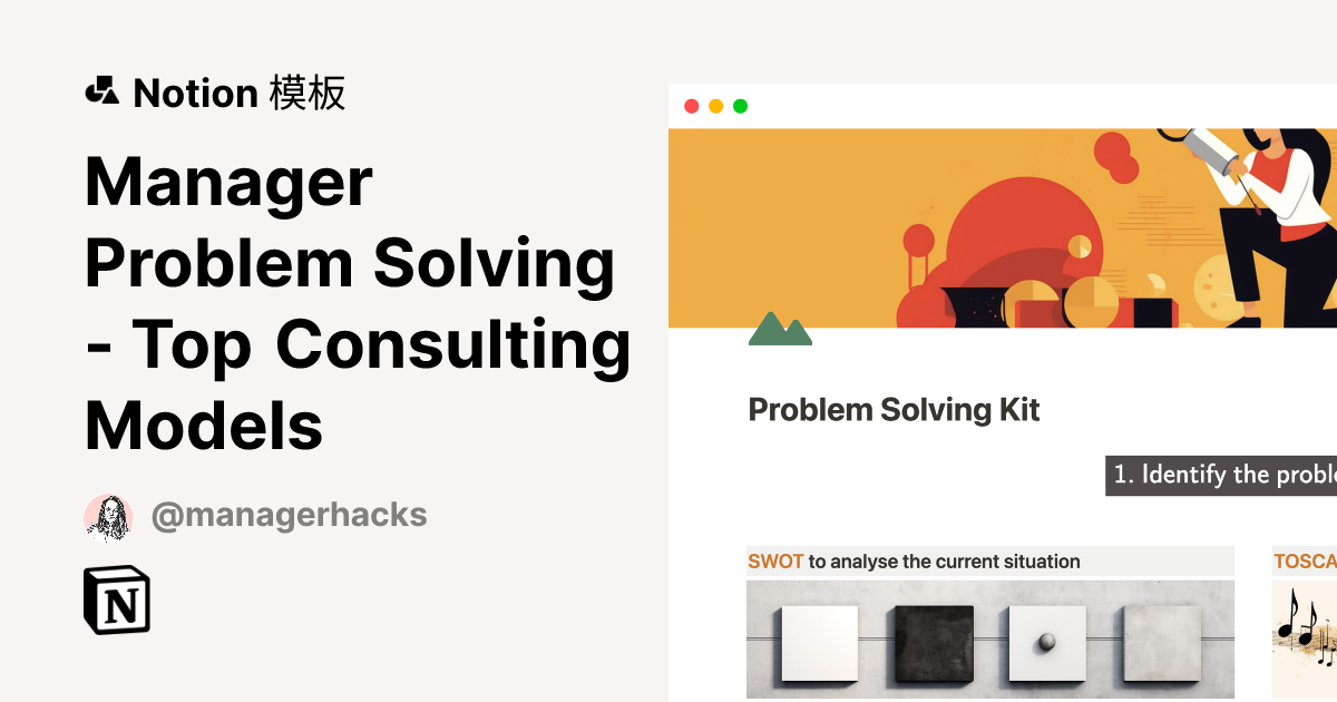 Manager Problem Solving - Top Consulting Models 模板 | Notion 市集