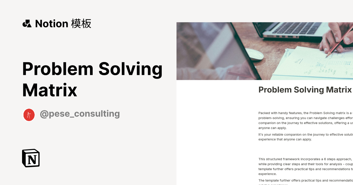 Problem Solving Matrix 模板 | Notion 市集