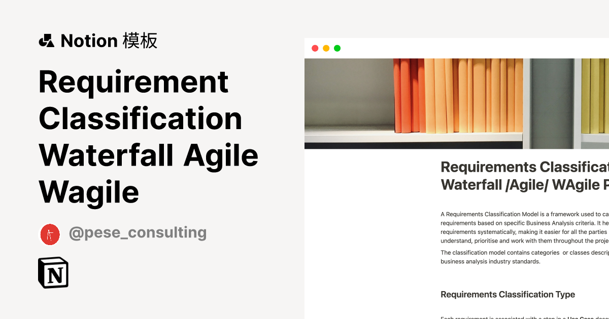 来自 PESE Consulting 的 Requirement Classification Waterfall Agile Wagile ...