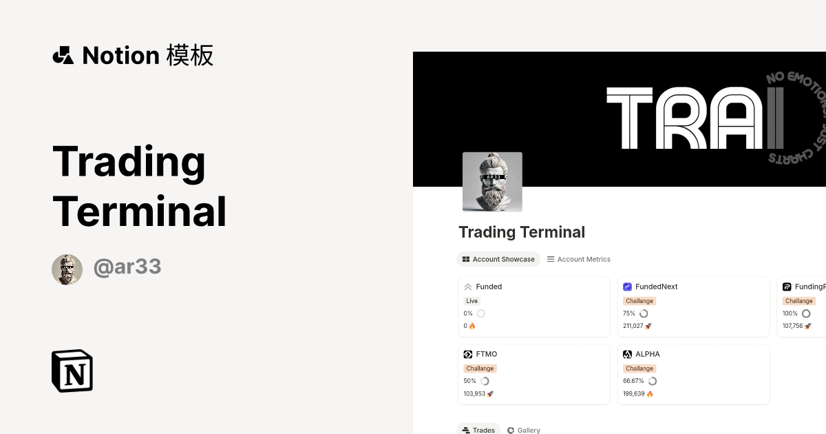 Trading Terminal 模板 | Notion 市集