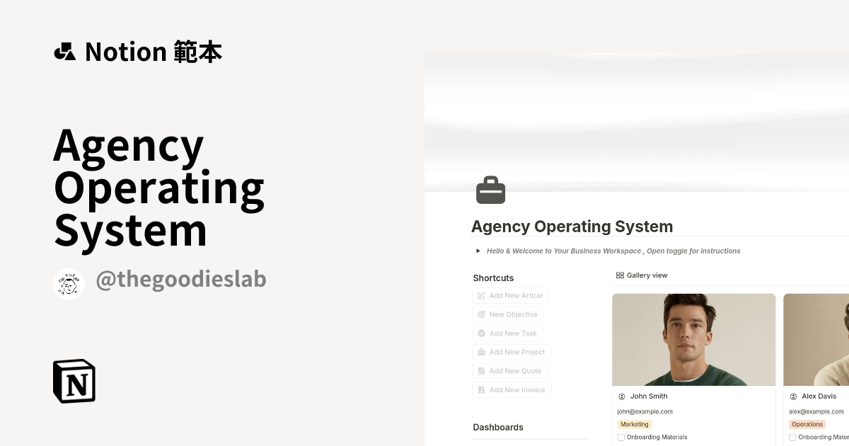 由 The Goodies Lab 建立的 Agency Operating System 範本 | Notion Marketplace