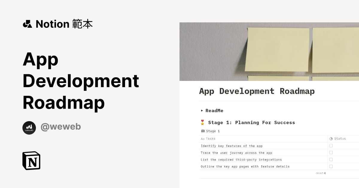 App Development Roadmap 範本 | Notion Marketplace