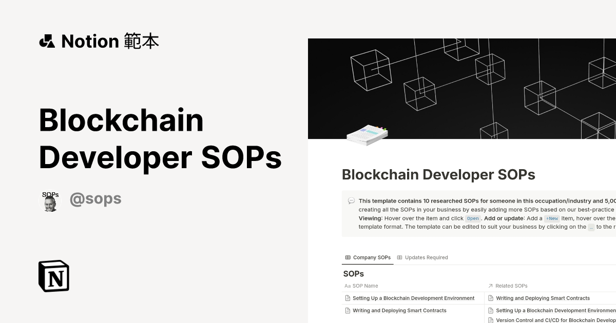 Blockchain Developer SOPs 範本 | Notion Marketplace