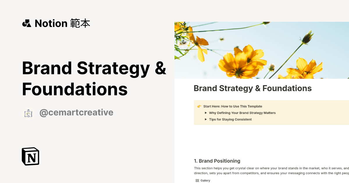 Brand Strategy & Foundations 範本 | Notion Marketplace
