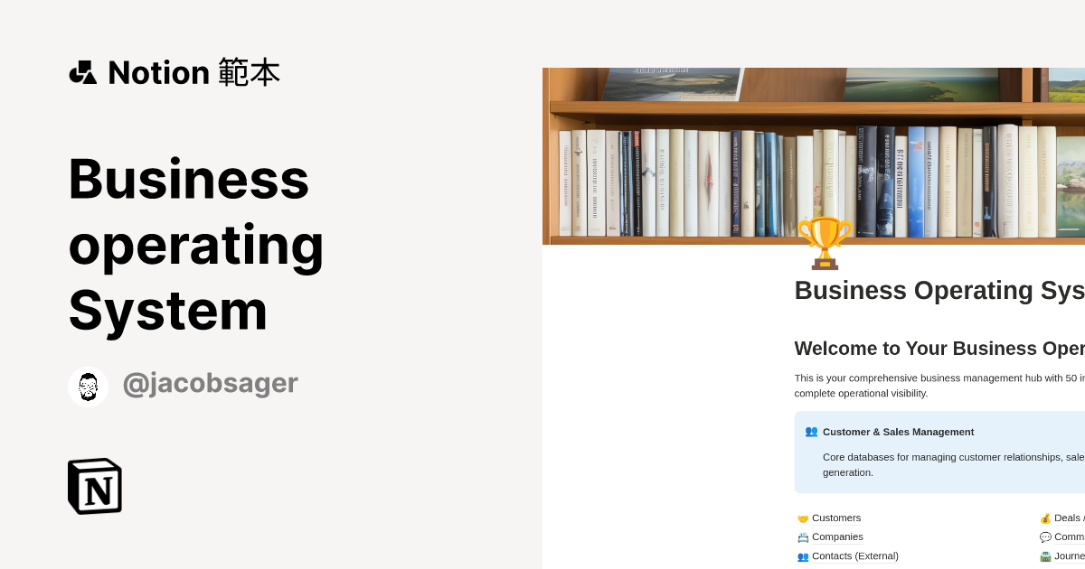 Business operating System 範本 | Notion Marketplace