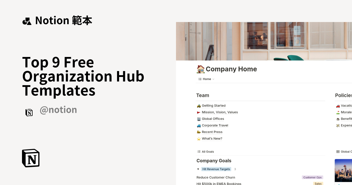 Top 9 Free Organization Hub Templates | Notion 範本 Marketplace