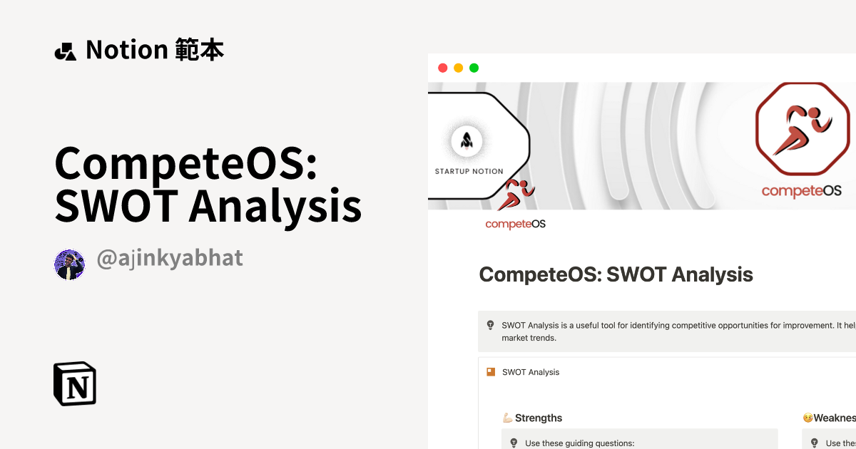 CompeteOS: SWOT Analysis 範本 | Notion Marketplace