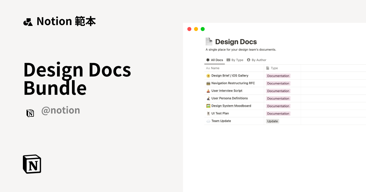 Design Docs Bundle 2025 範本 | Notion Marketplace