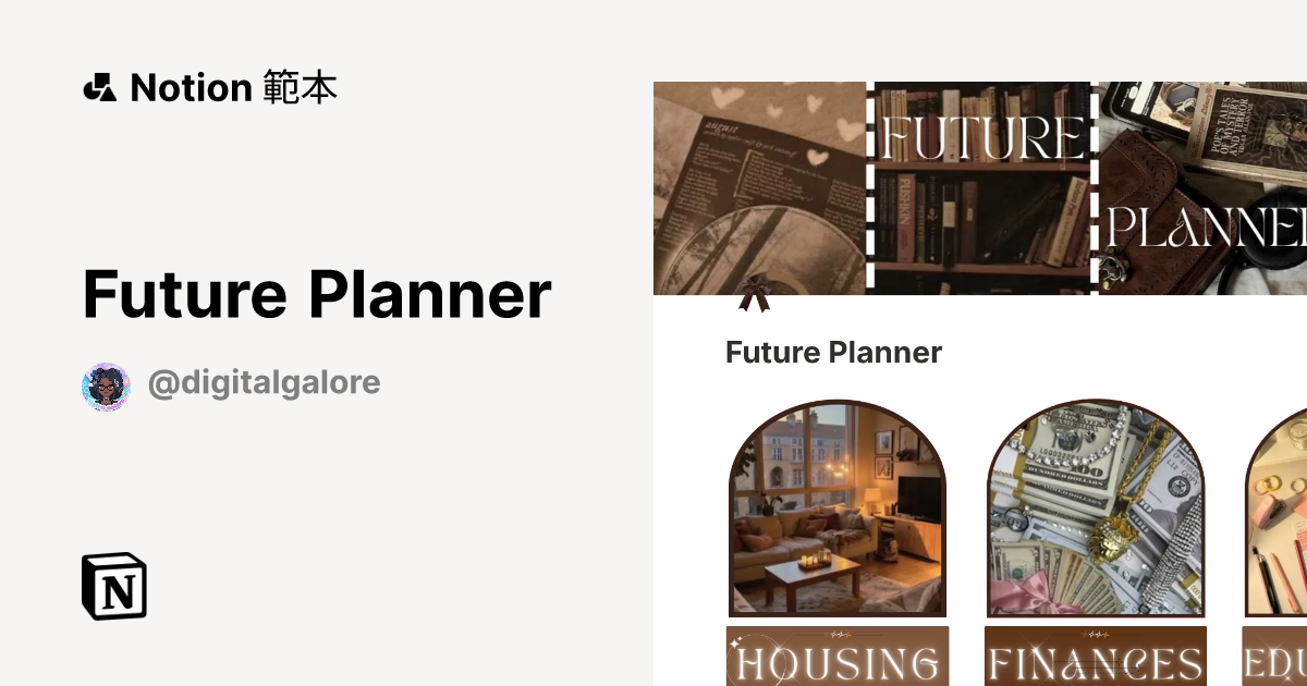 由 Digital Galore 建立的 Future Planner 範本 | Notion Marketplace