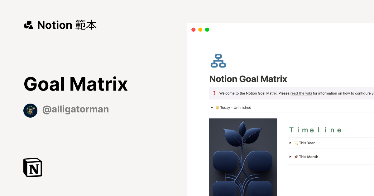 Goal Matrix 範本 | Notion Marketplace