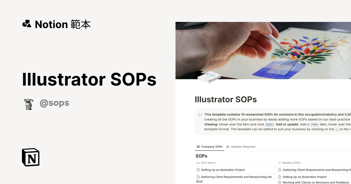 Illustrator SOPs 範本 | Notion Marketplace