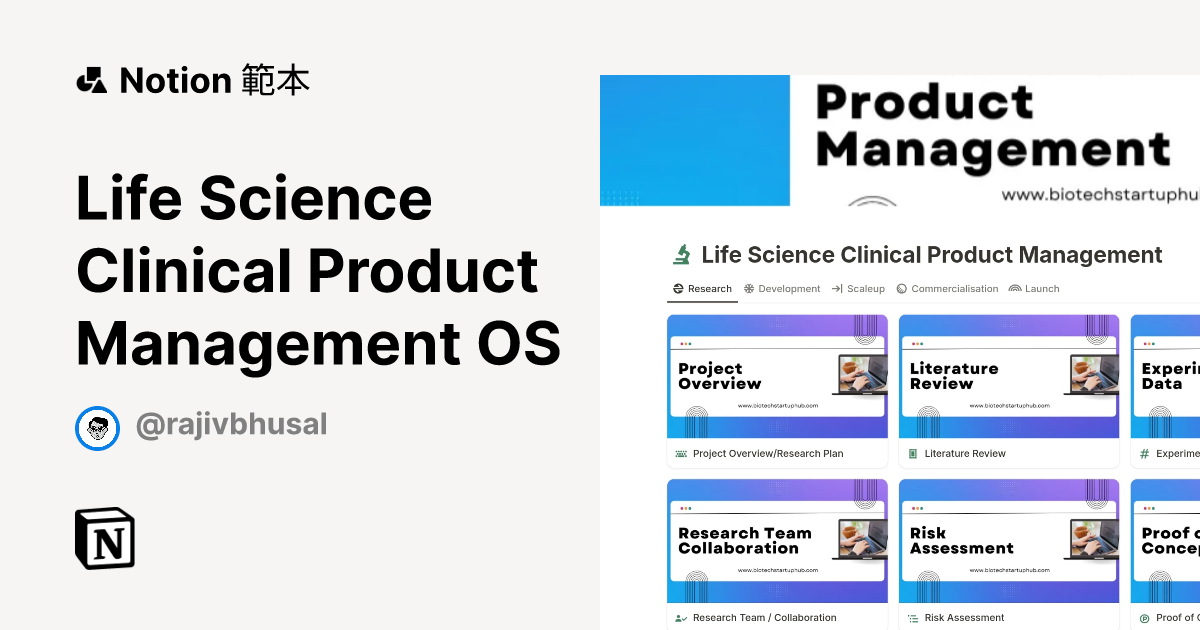 Life Science Clinical Product Management OS 範本 | Notion Marketplace