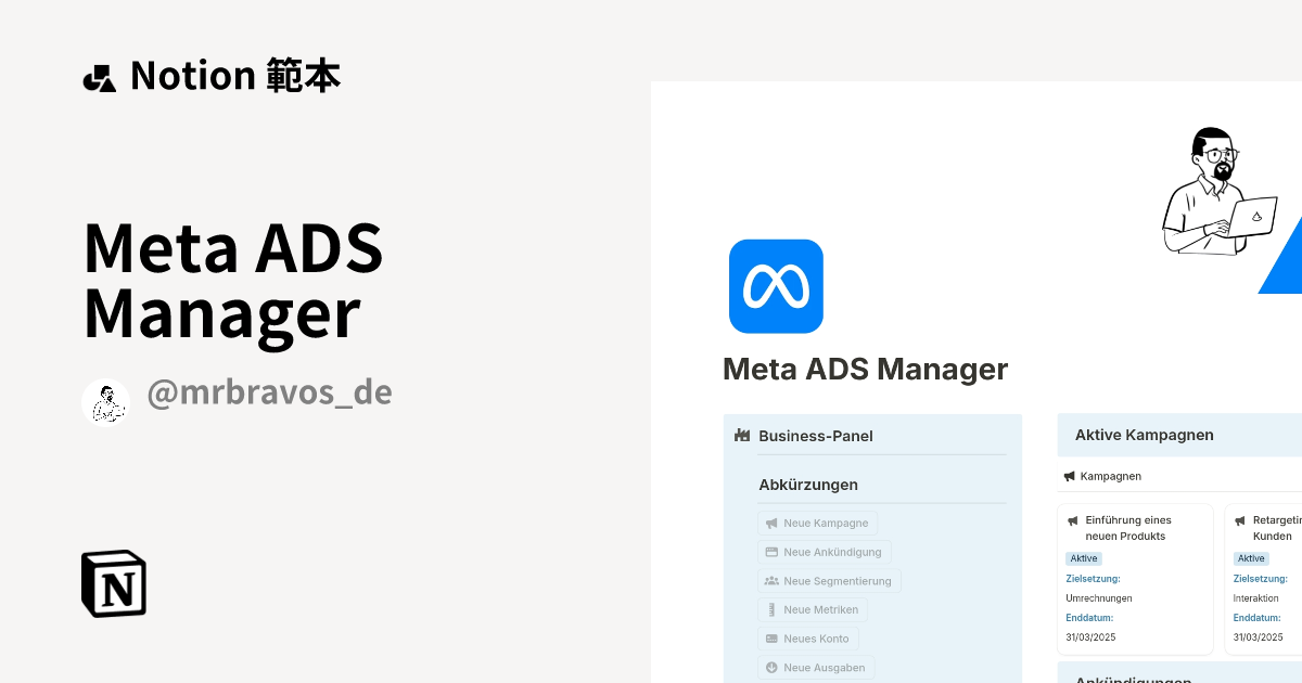 Meta ADS Manager 範本 | Notion Marketplace