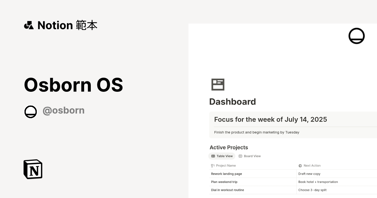 Osborn OS 範本 | Notion Marketplace