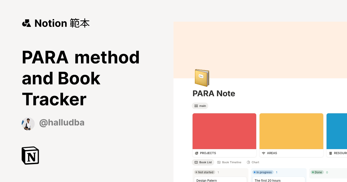 PARA method and Book Tracker 範本 | Notion Marketplace
