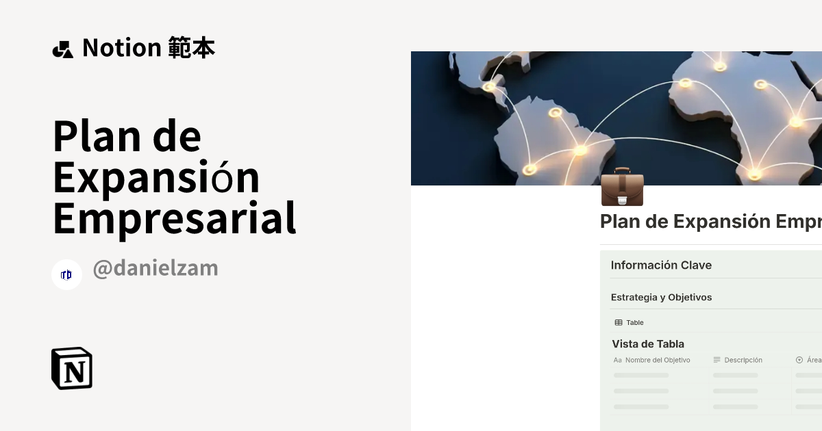 由 Daniel´s Temple 建立的 Plan de Expansión Empresarial 範本 | Notion Marketplace
