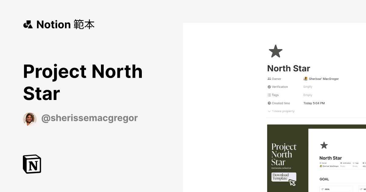 Project North Star 範本 | Notion Marketplace