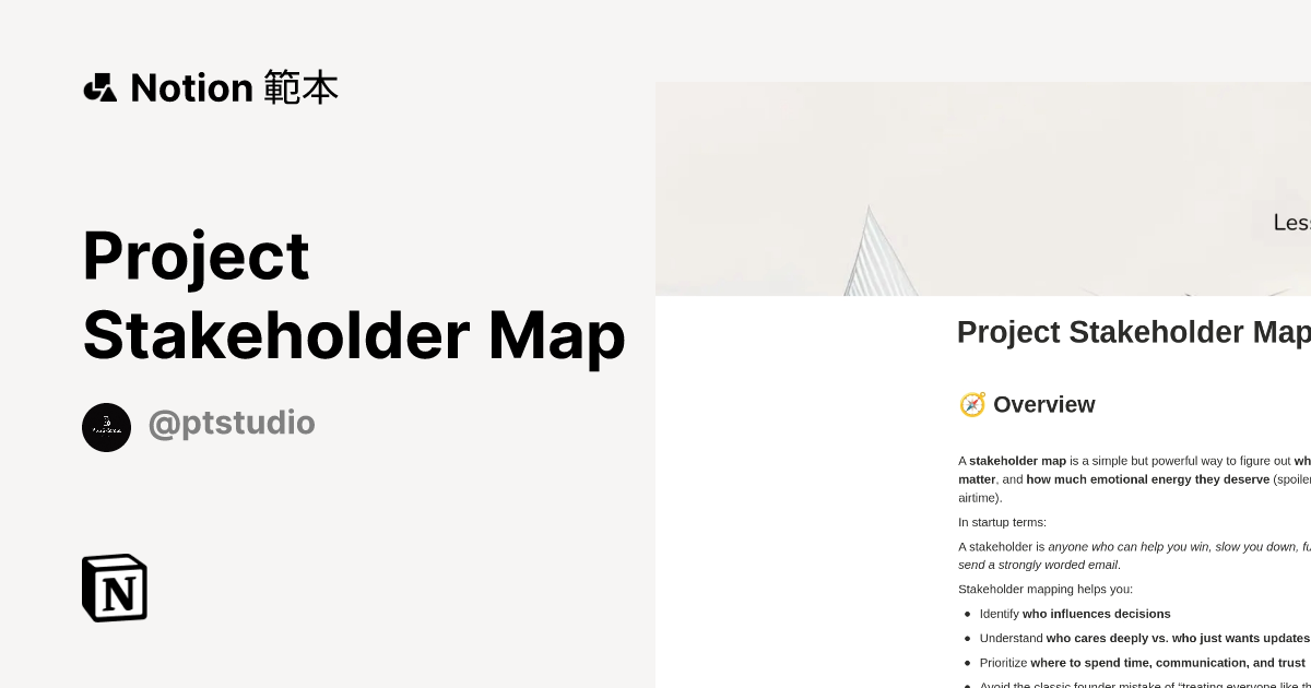 Project Stakeholder Map 範本 | Notion Marketplace