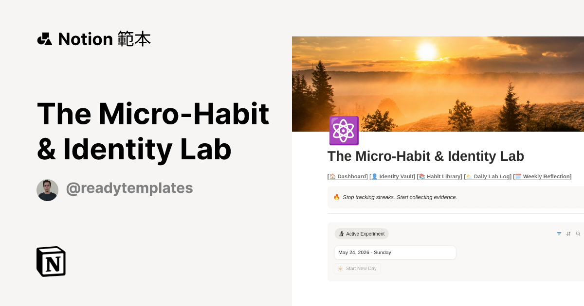 由 Ready Templates 建立的 The Micro-Habit & Identity Lab 範本 | Notion ...