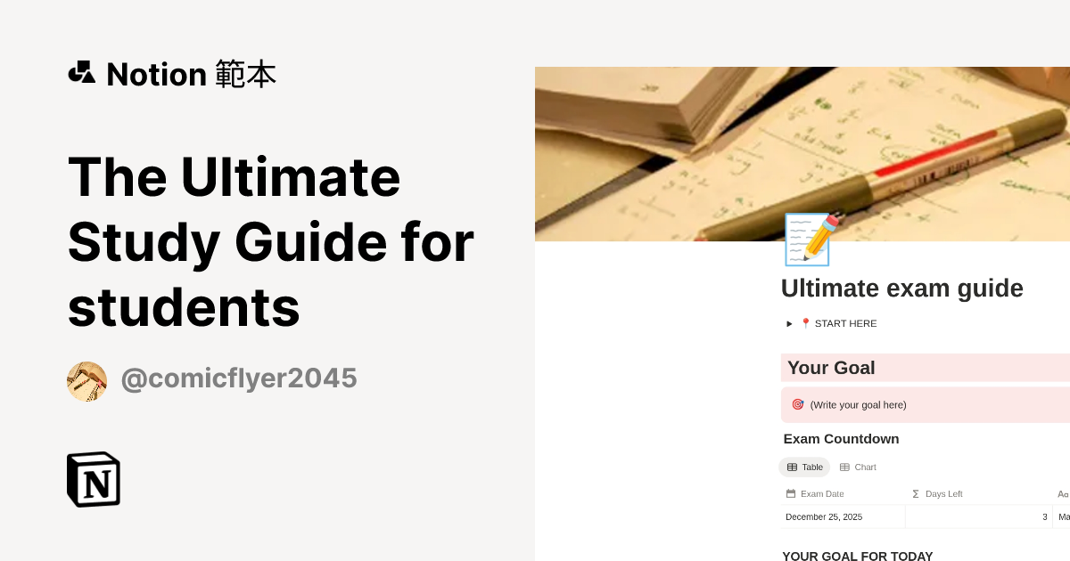 The Ultimate Study Guide for students 範本 | Notion Marketplace
