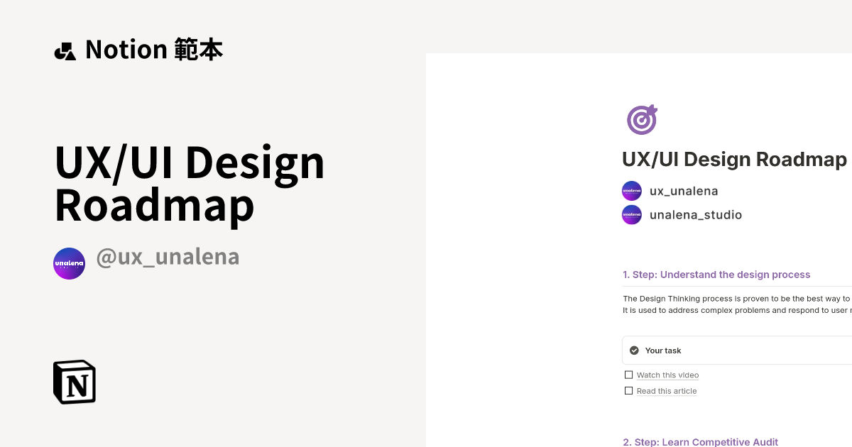 UX/UI Design Roadmap 範本 | Notion Marketplace